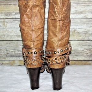 a.n.a | Shoes | Ana A New Approach Brown Leather Harness Boots | Poshmark